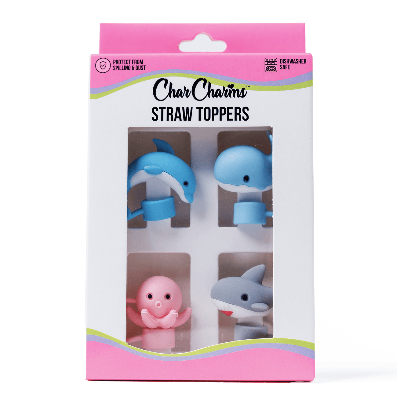 CharCharms │ Water Bottle Accessories │ Sea Animal Straw Toppers